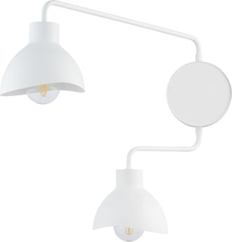 Licht-Erlebnisse Wei&szlig;e Wandlampe COBILLA Mehrflammig Metall Leselampe E27 H:44cm stylische Wandleuchte Jugendzimmer Wohnzimmer