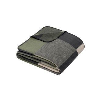 Ibena Hamilton Decke 140 x 200 cm - 100% Baumwolle, Made in Germany, weich, warm & waschbar, Baumwolldecke kariert grün grau