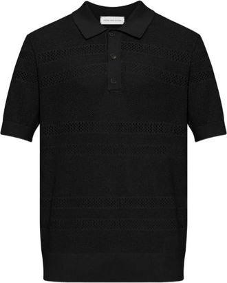 Dries Van Noten Homme, Tops, Noir, Taille: L Mesh Polo