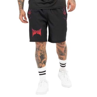 Tapout Herren Funktionsshorts Normale Passform Taproot Shorts, Black/Red/Aubergine, 3XL, 940086