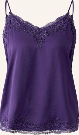 Oui Satintop Mit Spitze lila