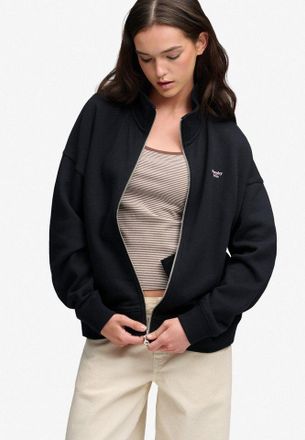 Superdry Sweatjacke SIGNATURE EMB OVERSIZED TRACK Oversize-Passform, mit Rei&szlig;verschluss, hoch geschlossener Ausschnitt