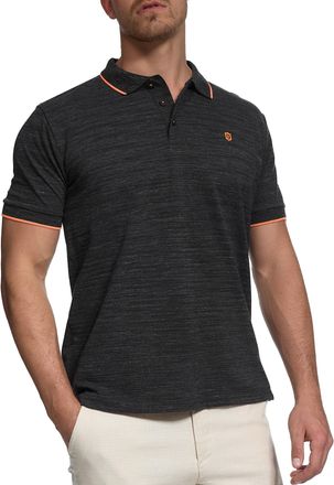 Indicode Herren Mecklenburgh Poloshirt aus Baumwolle | Herrenpoloshirt Polokragen Baumwollshirt M&auml;nner Black Mix, L