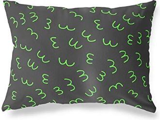 Bonamaison Le Jardin du Lin Kissenbezug Zierkissenbezug Neon Grün-Rauch Kissenbezug, Für Bett, Auto, Sofa, Haus, Wohnzimmer, Schlafzimmer, Dekoration, 45x60 Cm -