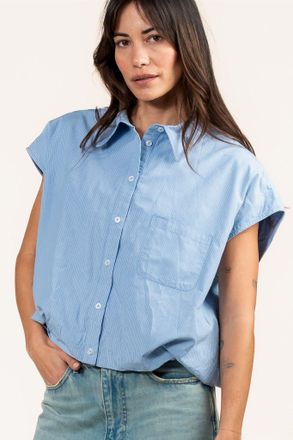 Kuyichi Damen vegan Bluse Dilek Blau