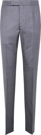 Thom Browne Pantalon de costume classique en serg&eacute; avec bride arri&egrave;re - Homme - Pantalons - Gris - Taille: S