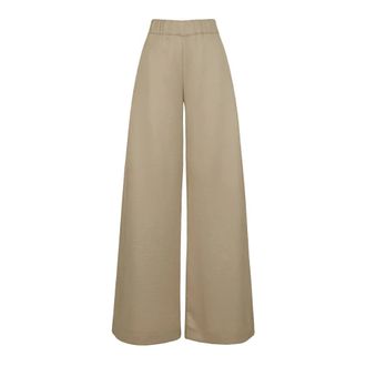 D.exterior Femme, Pantalons, Brun, Taille: 42 FR Pantalon Palazzo &Eacute;lastiqu&eacute;