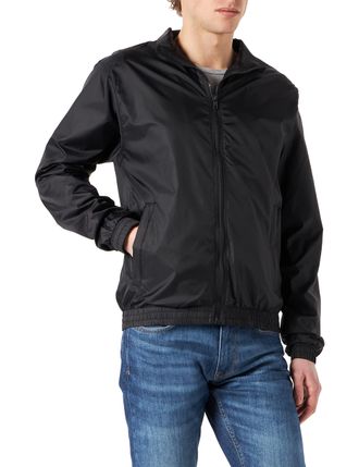 Urban Classics Herren Jacquard Track Jacket Sportjacke,, per pack Schwarz (Black 00007), Large (Herstellergr&ouml;&szlig;e: L)