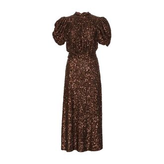 Rotate Sequins Midi Dress - - Dresses - Damen - Braun - XS