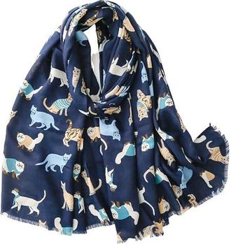 GFM &Eacute;charpe avec imprim&eacute; de chats pour femme - &Eacute;charpe pour le printemps, l&eacute;t&eacute;, toutes les saisons - Cadeau pour la f&ecirc;te des m&egrave;res, anniversaire, No&euml;l (CT