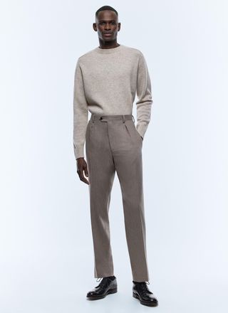 Fursac Pantalon droit en laine certifi&eacute;e - Taille 36 - Homme