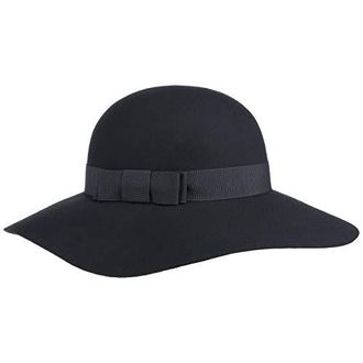 LIPODO Capeline pour Femme Uni - Made in Italy Chapeau avec Ruban Gros Grain Hiver Automne-Hiver - Taille Unique Bleu foncé