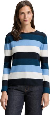 Tom Tailor Damen 1042952 Pullover, 38578-Big Teal Knit Stripe, 3XL