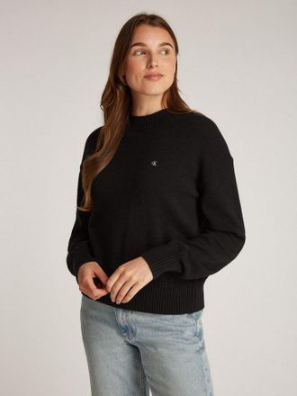 Calvin Klein Jeans Rundhalspullover MONOGRAM EMBRO CREWNECK SWEATER mit Logostickerei
