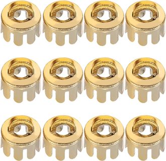 BESTONZON 12 St&uuml;ck Selbstgemacht Weihnachtskugel Aufh&auml;nger Endkappen aus Kunststoff 12cm Goldfarbene Anh&auml;ngerabdeckungen f&uuml;r Weihnachtsbaumschmuck und Bastelpro