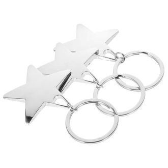 BESPORTBLE 3 pièces Lot de Porte-clés Métal Étoile à Branches Argentés Ornements Créatifs pour Trousseau et Sac à Main
