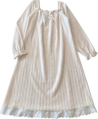 Generic V&ecirc;tement de nuit en coton pour femme en flanelle de couleur unie &eacute;paisse rembourr&eacute;e chaude de la chemise de nuit au-dessus de la t&ecirc;te Type de v&ecirc;tement