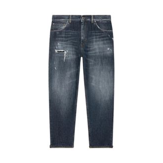 Dondup Vintage Loose Fit Denim Jeans mit Rissen und Patches - - Jeans - Herren - Blau - W34