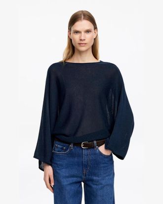Arket Top Mit Drapierung -Blau