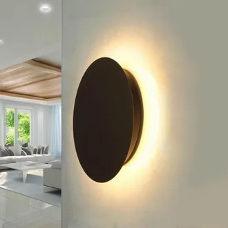 Licht-Erlebnisse Licht-erlebnisse - led Wandleuchte Metall rund d: 25 cm Braun matt 3000 k warmwei&szlig;es Licht 130 lm Modern