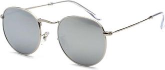 Generic Lunettes de soleil rondes polaris&eacute;es for hommes et femmes, lunettes de soleil de f&ecirc;te de(Silver)