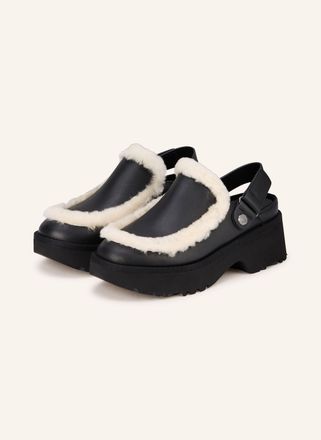 UGG Plateau-Mules Esmee Mit Kunstfell schwarz