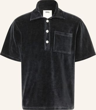 OAS Oas Samt-Poloshirt schwarz