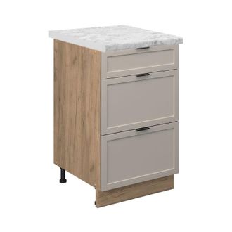 Vicco Meuble cuisine Fame-Line, GrisBeige, 50 cm, pt Marbre