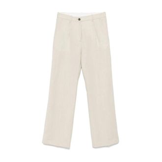 Nine In The Morning Cremefarbene Hose mit verstecktem Rei&szlig;verschluss - - Trousers - Damen - Beige - W27
