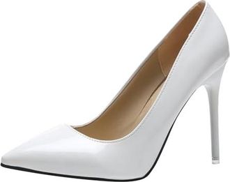 Generic Escarpins Femme &agrave; Talons Hauts Aiguilles Bout Pointu en Cuir Verni Slip-on Chaussure &agrave; Talon &Eacute;l&eacute;gant pour Robe De Banquet Mari&eacute;e Soir&eacute;e 36