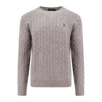 Polo Ralph Lauren Logo bestickter Woll-Kaschmir-Pullover - - Knitwear - Herren - Grau - 2XL