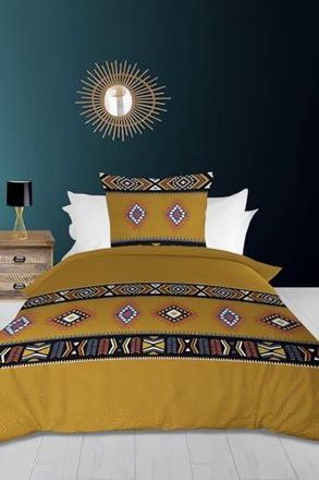 Soleil d'Ocre Aztec Bettw&auml;sche, Baumwolle, Braun, 140 x 200 cm