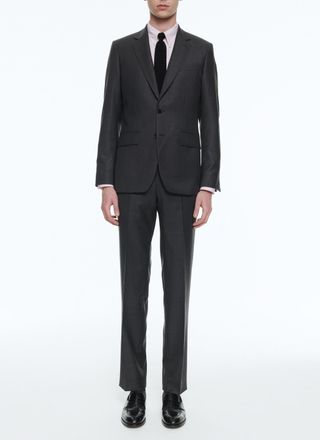 Fursac Costume en laine fil-&agrave;-fil gris anthracite - Taille 44 - Homme