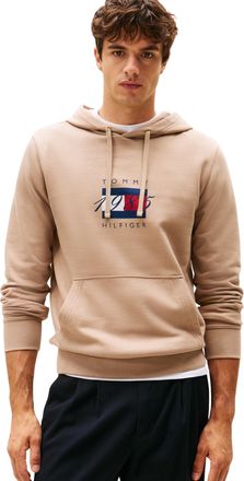 Tommy Hilfiger Herren Hoodie Linear Flag Graphic aus Baumwolle, Beige (Coastal Taupe), XXL