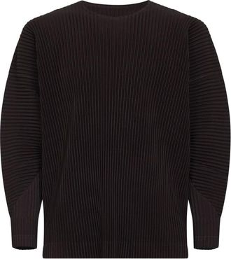 Issey Miyake Homme, Tops, Noir, Taille: XL Pleated Long Sleeve Top