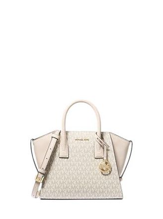Michael Kors Avril Sac &agrave; main en cuir avec petit logo Cr&egrave;me clair Multicolore, Cr&egrave;me claire multicolore, Small