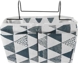 Lurrose H&auml;ngender Bett Organizer aus Baumwollstoff und Eisen Platzsparender Wand Bettaufbewahrungskorb f&uuml;r Schlafzimmer Praktische Aufbewahrungstasche f&uuml;r B&uuml;c