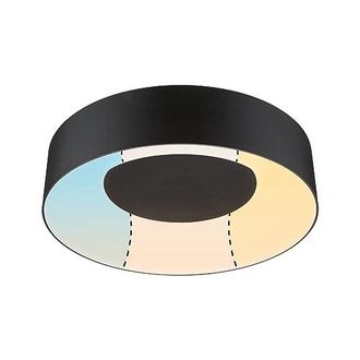 Paulmann 71096 Plafonnier LED Casca IP44 White Switch 2300lm 230V 18W Noir rond gradable M&eacute;tal, plastique 3000 K