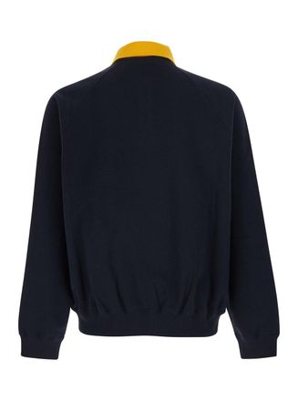 Versace Mens Hoodie With Fixed Hood Blue Cotton Sweatshirts Sweater