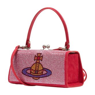 Vivienne Westwood Womens Beaded Orb-Embellished Top Handle Bag Pink Calfskin