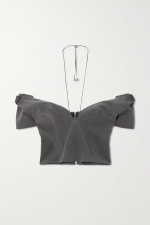 16Arlington Alasia Verk&uuml;rztes, Schulterfreies Bustier Aus Filz - Grau