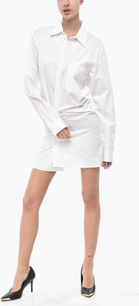 Off-white Cotton Poplin Shirt Dress TWIST Off-White