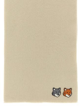 Maison Kitsun&eacute; Double Fox Head Scarf - Cream