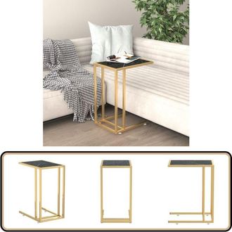 vidaXL Computer-Beistelltisch Schwarz Marmor 50x35x65 cm Hartglas - Kommode - Nachttisch - Couchtisch - Beistelltisch - Wohnzimmermöbel