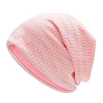 ZLYC Bonnet en jersey souple pour femme - Bonnet d&eacute;t&eacute; en tricot fin et extensible, rose, Taille unique