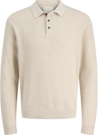 Jack & Jones Knit Ls Jprcccooper Polo en Tricot Taille L, Doublure argent&eacute;e, L Hommes