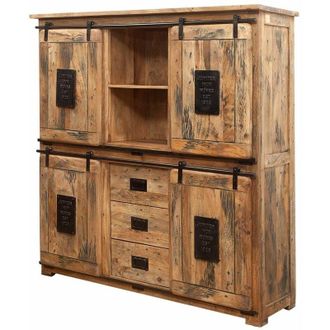 Massivmoebel24 Highboard Mango 150x45x160 natur lackiert railway 125