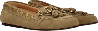 Isabel Marant Stud-Embellished Suede Loafer - Brown
