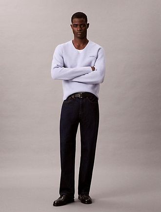 Calvin Klein Pull &agrave; col V en laine m&eacute;rinos bouillie