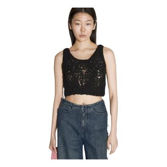 Guess H&auml;keloberteil - - Tops - Damen - Schwarzk - XS